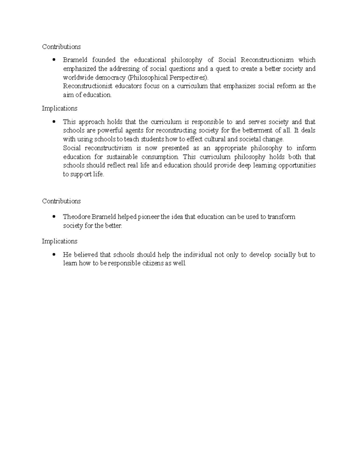 Theodore Brameld's Educational Philosophy: Social Reconstructionism ...