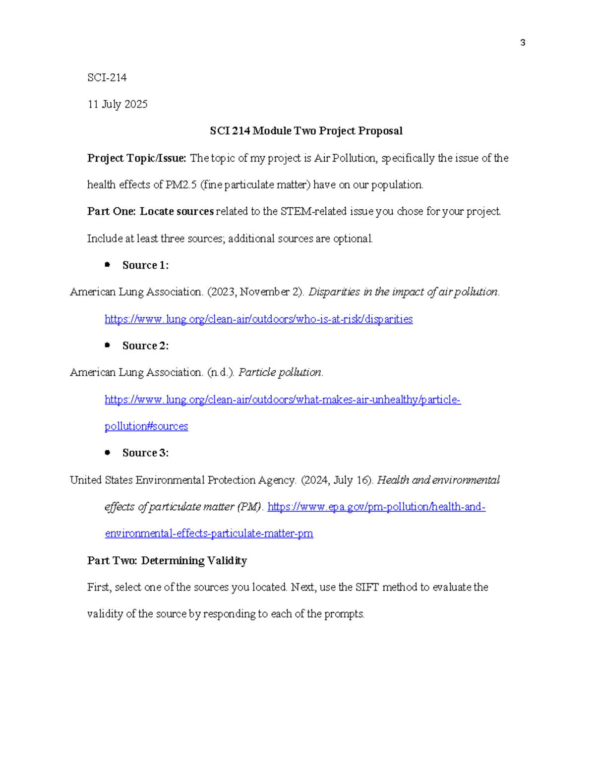 SCI 214 Module Two Project Proposal: Health Effects of PM2.5 - Studocu