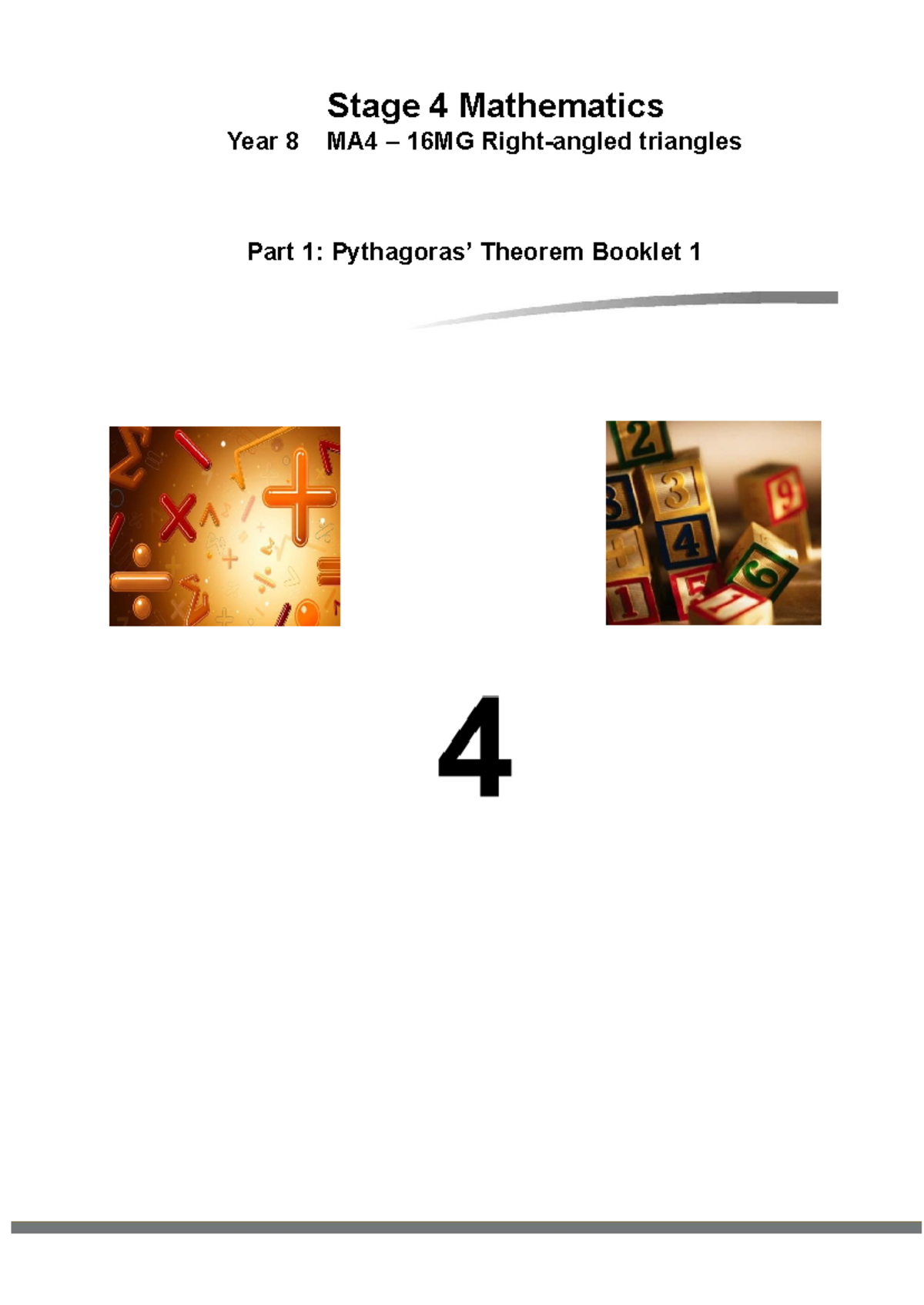 Pythagoras’ Theorem Booklet 1 (Year 8 Mathematics MA4-16MG) - Studocu