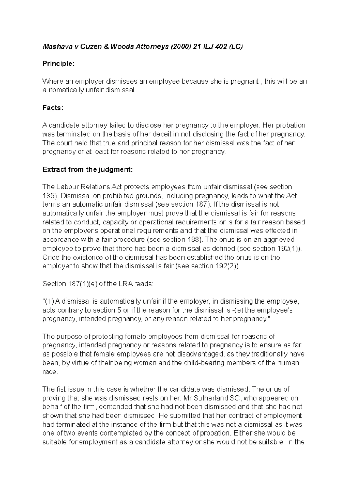 Substantive & Procedural Fairness in Employment: Overview & Insights ...