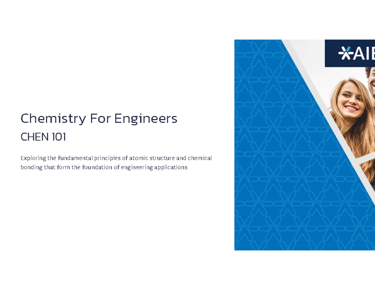 CHEN 101: Lecture on Atomic Structure and Chemical Bonding - Studocu