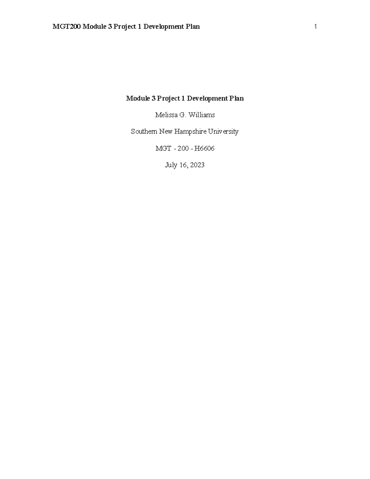 MGT200 Module 3 Activity: Personal and Professional Development Plan ...