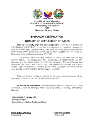 2 Child Representation for BCPC - Barangay Resolution Republic of the ...