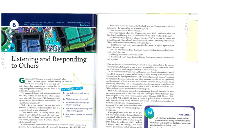 Listening and Responding to Others: Insights from Chapter 6 (Comm 101 ...