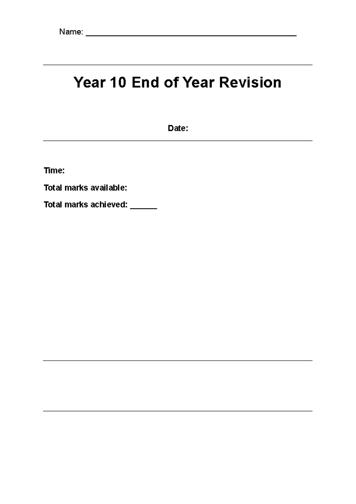 Year 10 revision pack - This is a resource pack that contains tips and ...