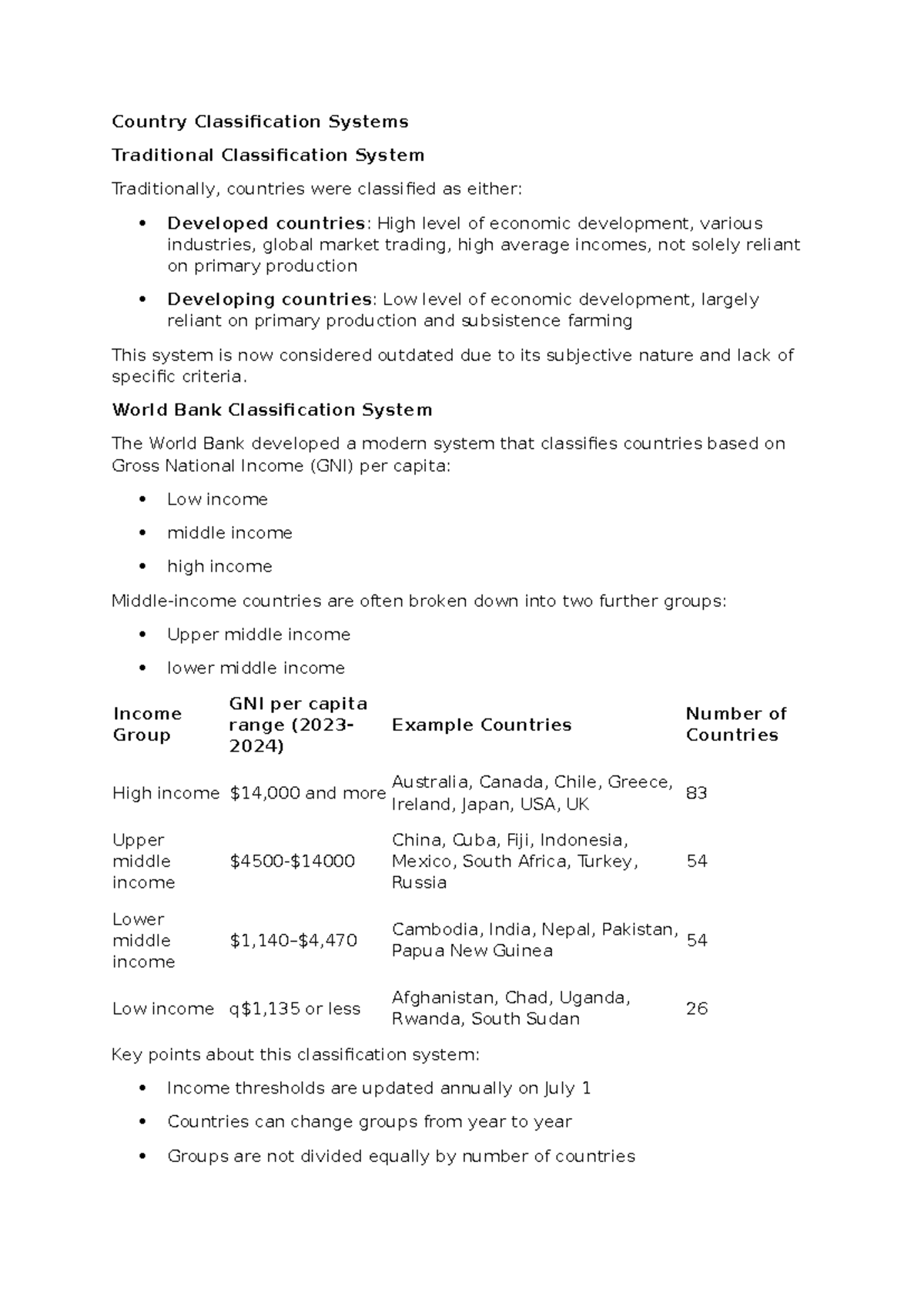 Country Classification Systems: Traditional vs. World Bank Methods ...