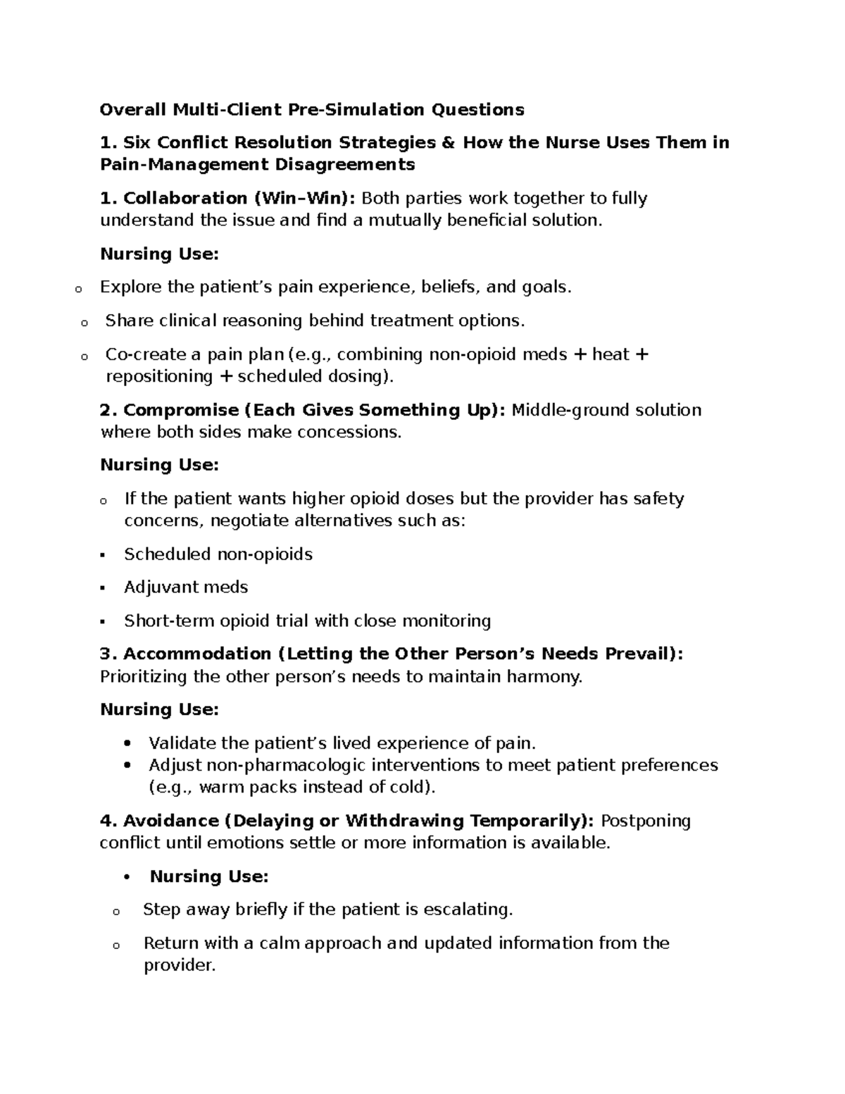 NR 446 Final Exam: Conflict Resolution Strategies in Nursing - Studocu