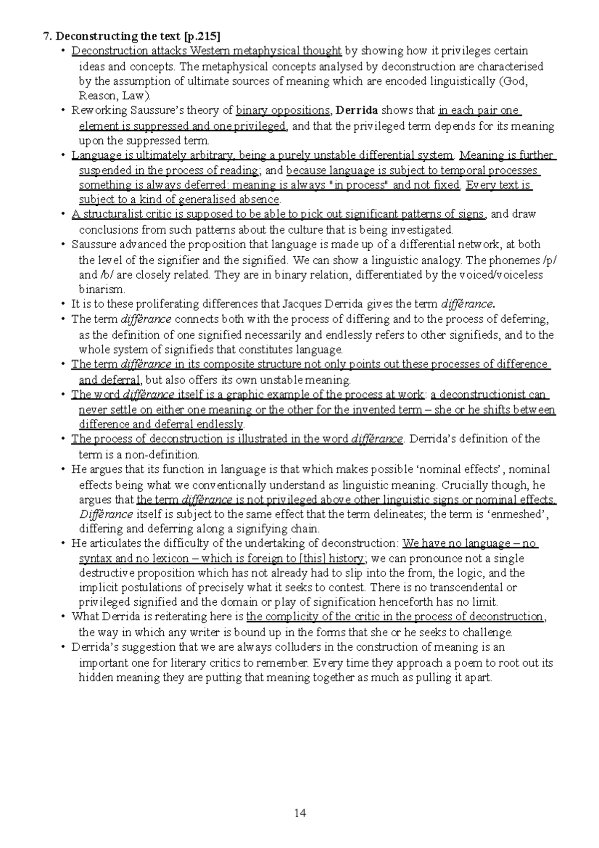 Deconstruction of binary opposition - Deconstructing the text [p ...