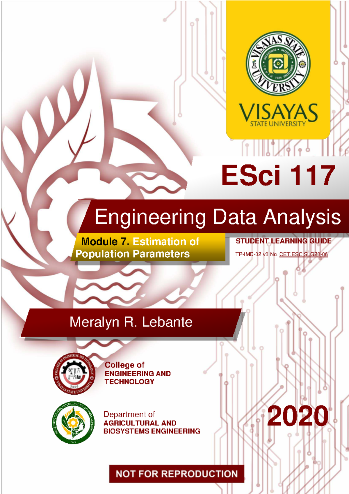 ESci 117 Engineering Data Analysis: Module 7 - Population Parameter ...