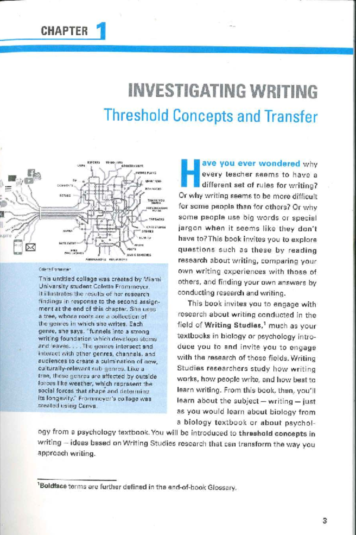 WAW 101: Chapter 1 - Investigating Writing and Threshold Concepts - Studocu