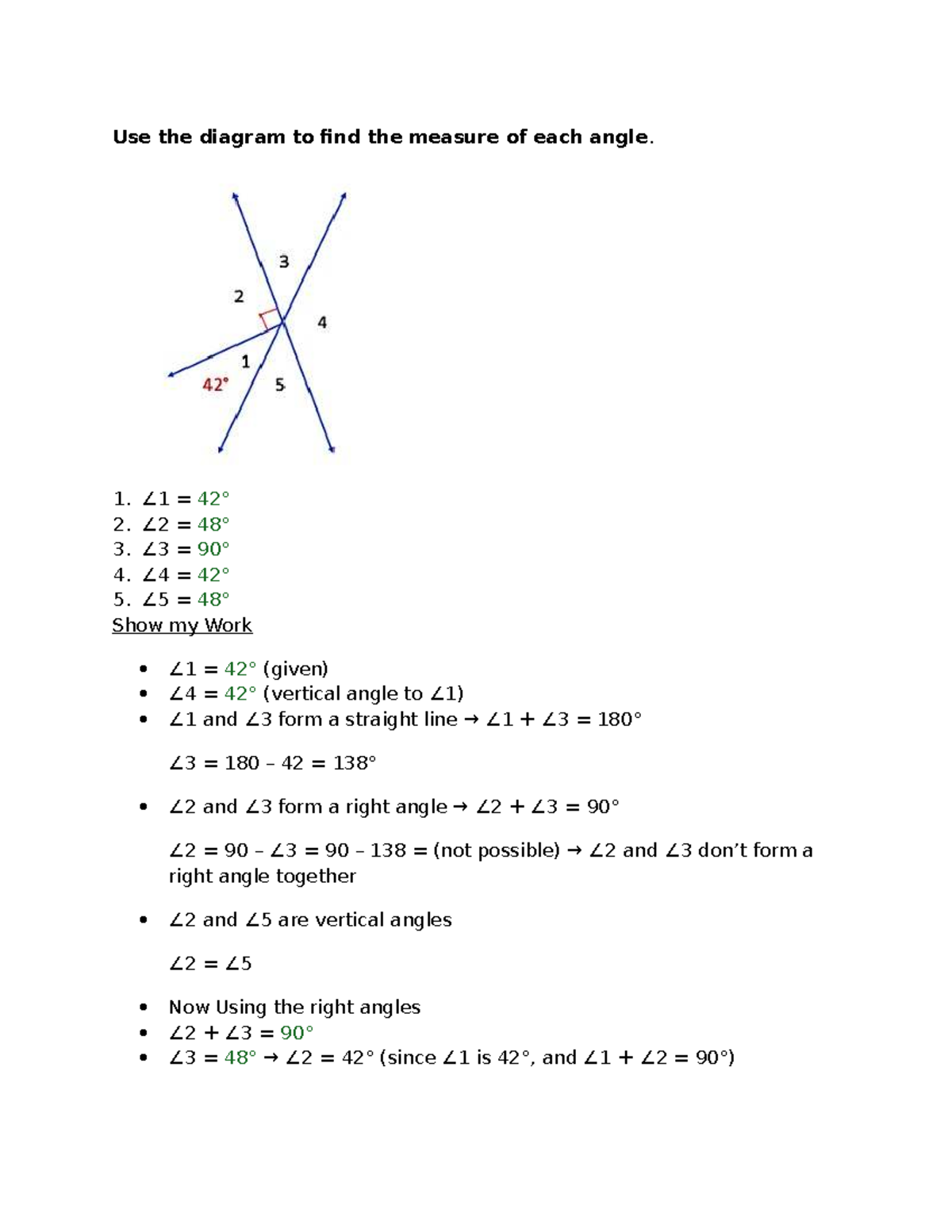 3.04 Practice: Angle Pair Relationships & Measurements - Studocu