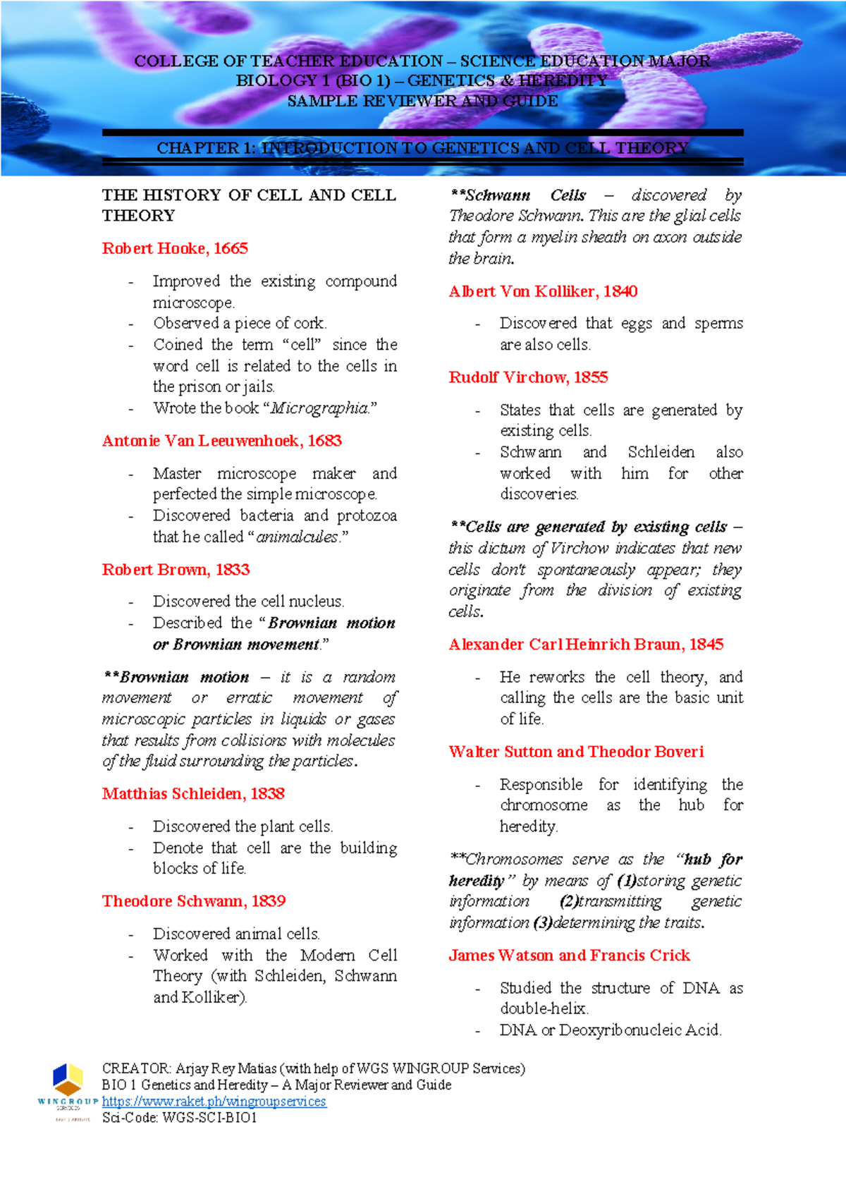 BIO 1 Genetics & Heredity: Comprehensive Review Parts 1 & 2 - Studocu
