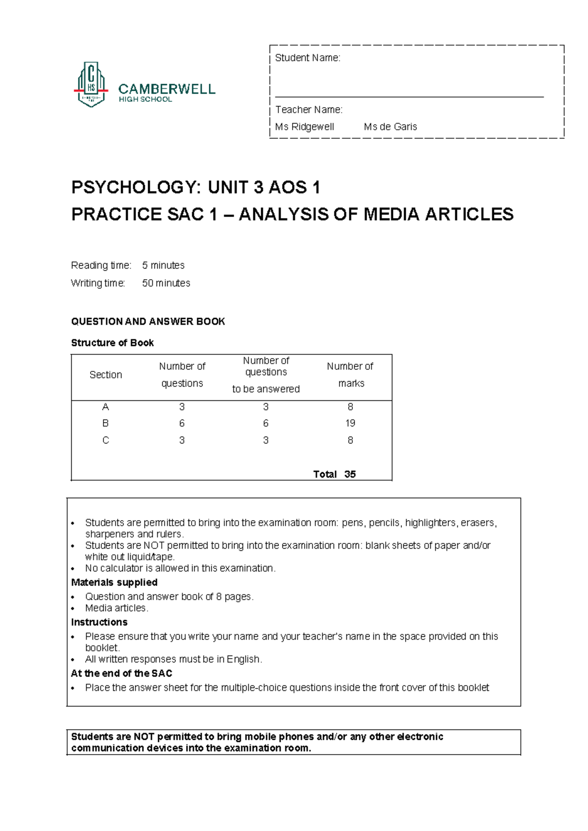 2025%20Practice%20SAC%201 - PSYCHOLOGY: UNIT 3 AOS 1 PRACTICE SAC 1 ...