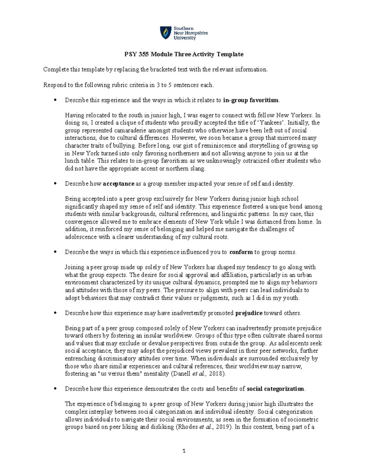 PSY 355 Module Three Activity Template - PSY 355 Module Three Activity ...