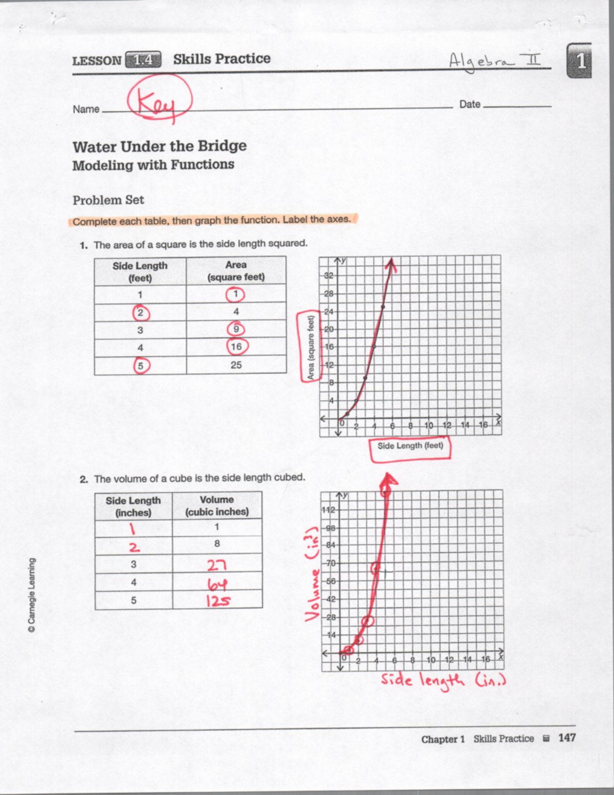 Algebra II SP 1-4: Lesson 1 Skills Practice Complete Guide - Studocu
