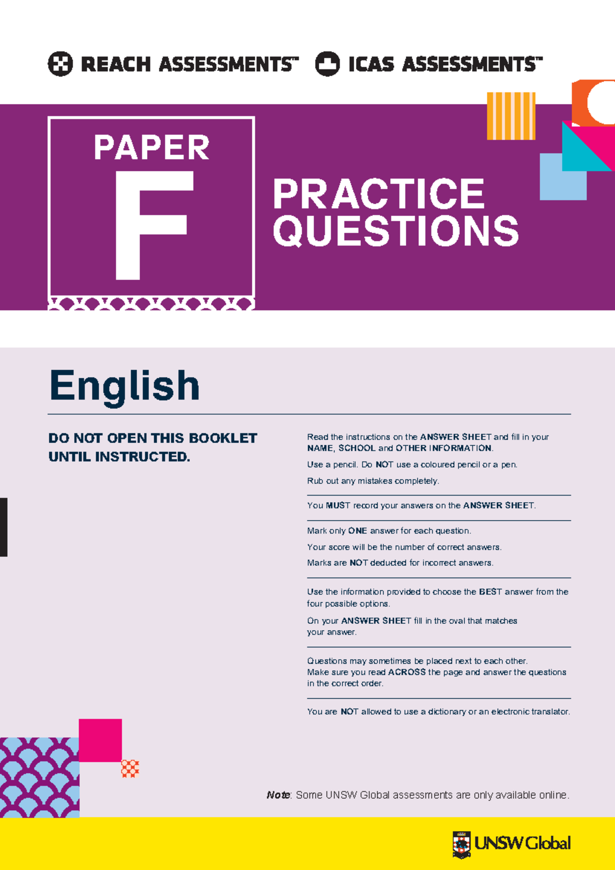 ICAS English F - Practice Exam Preparation Notes for 2023 - Studocu
