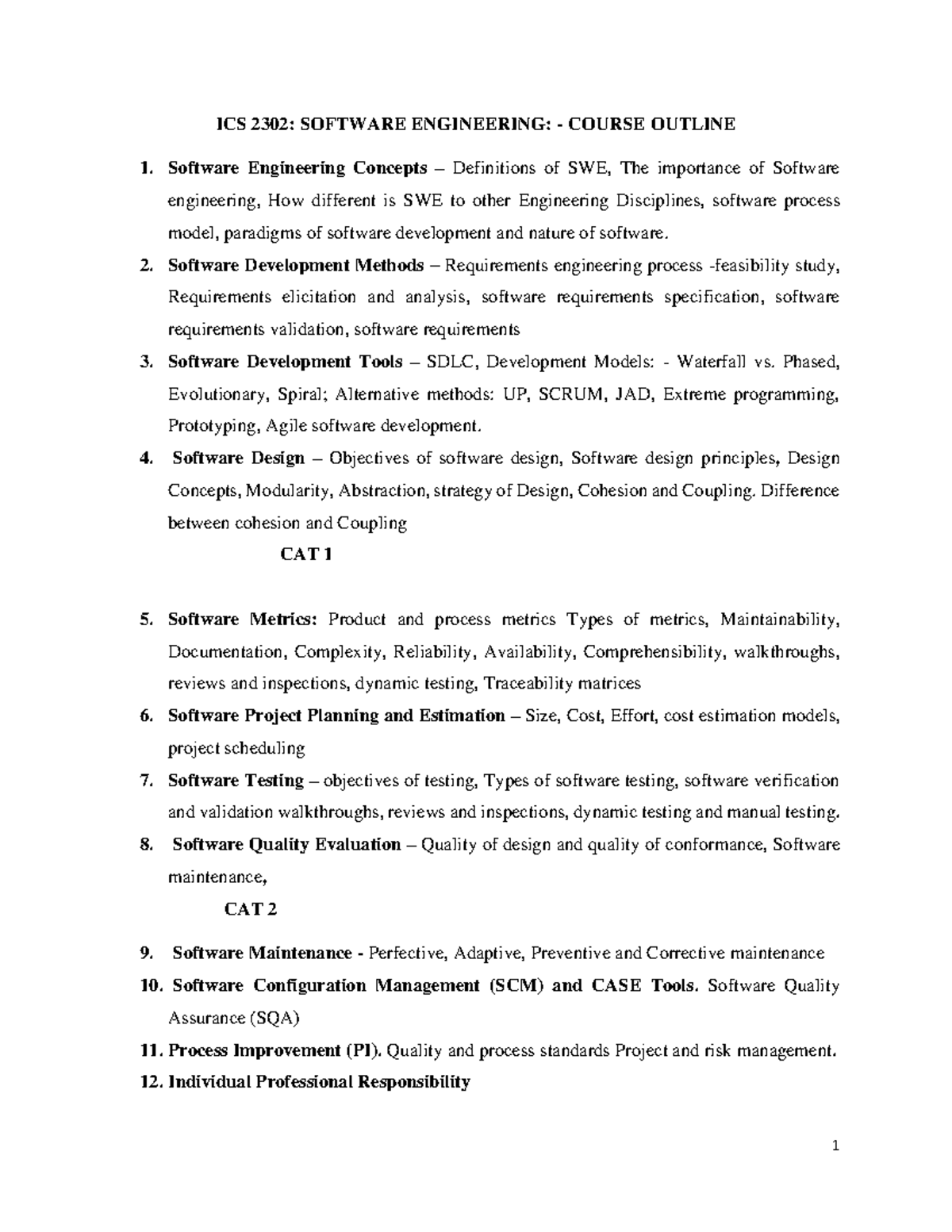 Software Engineering Notes - ICS 2302: SOFTWARE ENGINEERING: - COURSE ...