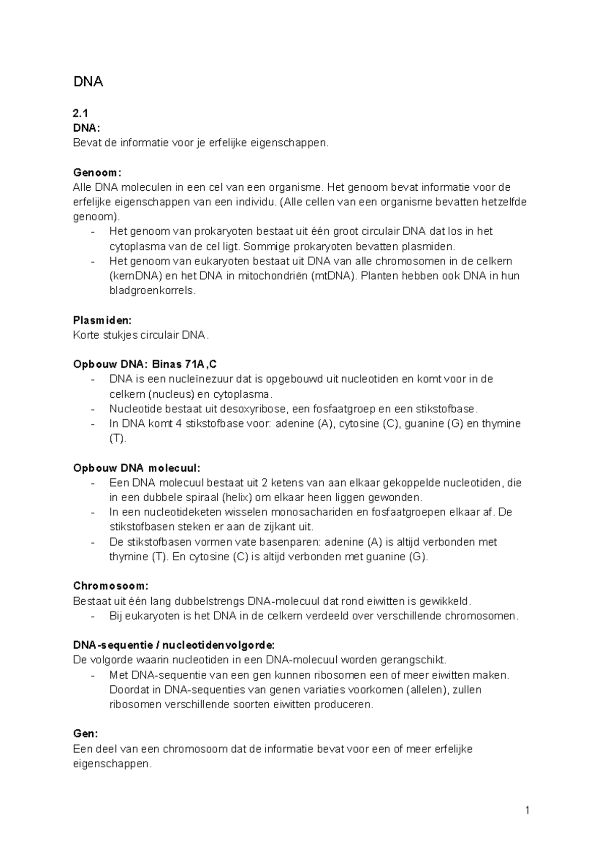 Biologie Samenvatting: DNA, Genregulatie & Voeding (Biologie 101 ...