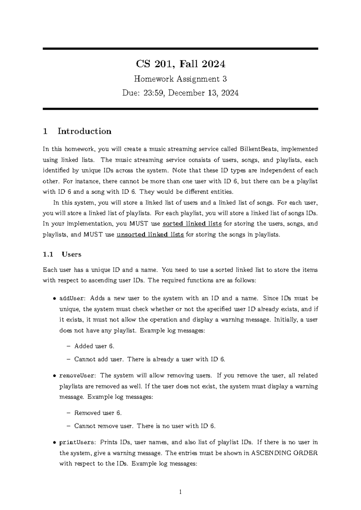Cs201 hw3 - hw3 - CS 201, Fall 2024 Homework Assignment 3 Due: 23:59, December 13, 2024 1 - Studocu