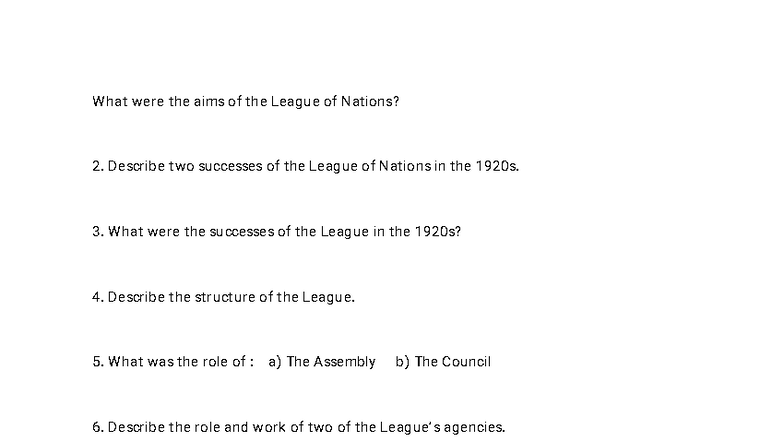 LON - Successes and Failures of the League of Nations in the 1920s ...