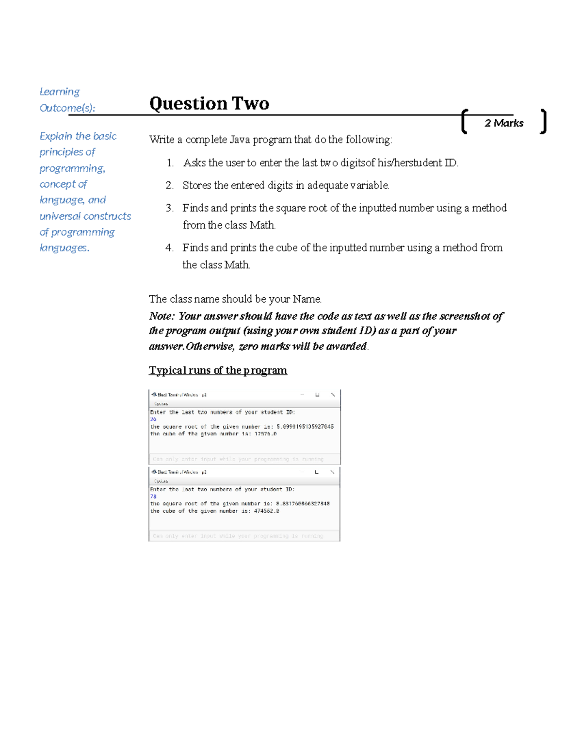 IT-401 Assignment 1 Q2 - Java Program for Student ID Manipulation - Studocu