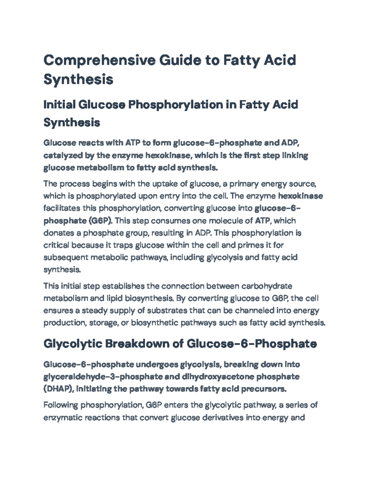 Comprehensive Guide to Fatty Acid Synthesis: Initial Steps (Biochem 101 ...