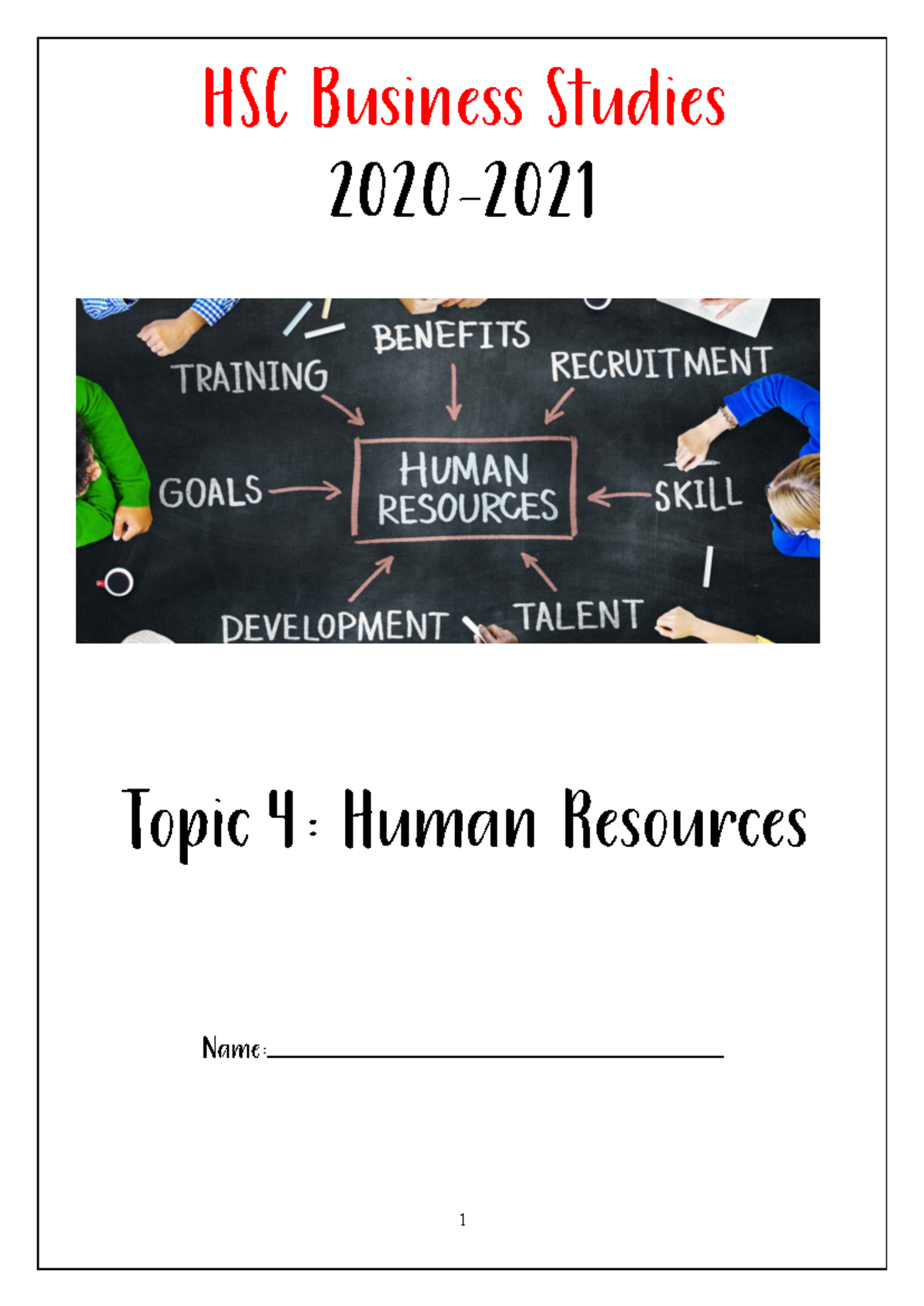 HSC Business Studies - HR Student Booklet Notes for 2020 - Studocu