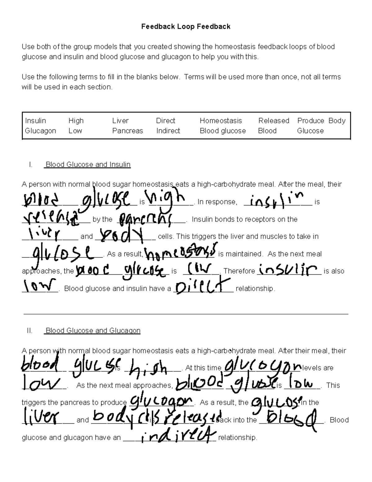 Homeostasis Feedback Loop Feedback (Revised) - Feedback Loop Feedback ...