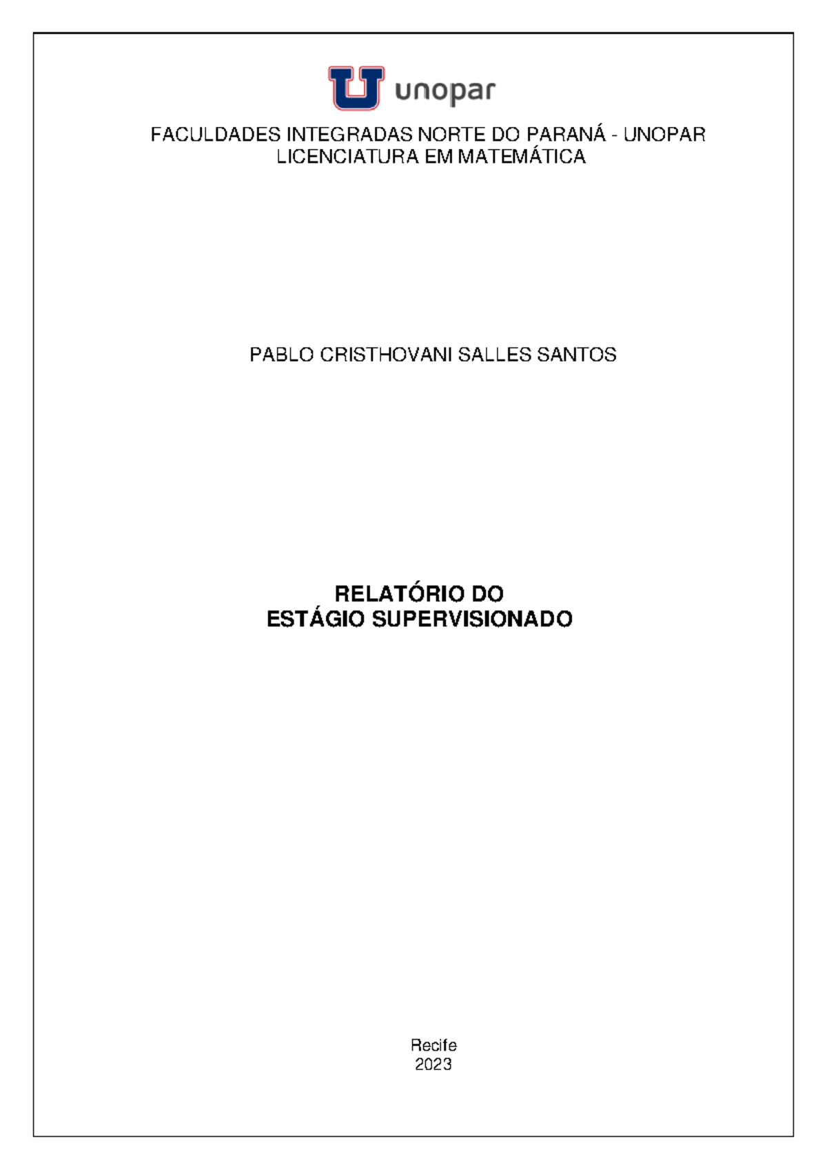 Modelo de Relatório de Estágio - [Curso] [Nome da Universidade] 2023 ...