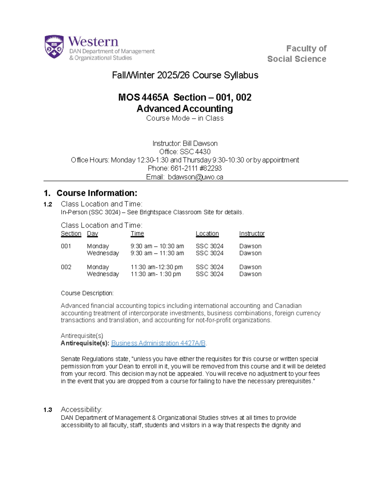 MOS 4465A Advanced Accounting Course Syllabus - Sections 001 & 002 ...