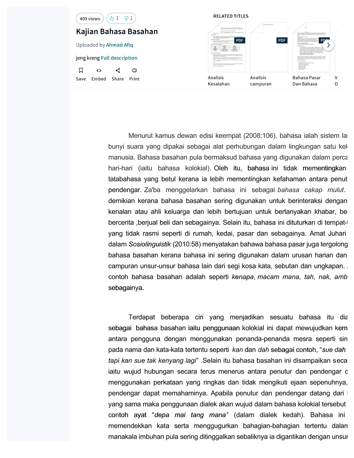 Kajian Bahasa Basahan dalam Majalah Komik: Analisis dan Variasi 202023 ...
