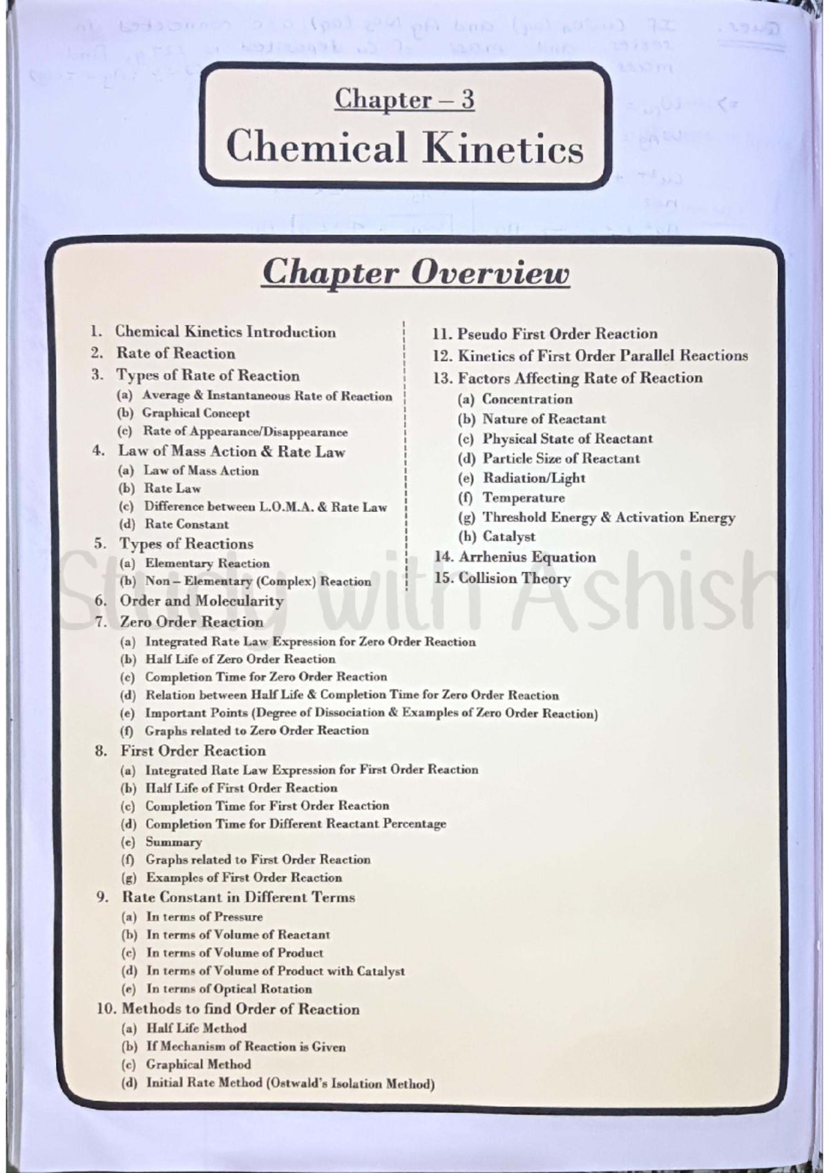 Chapter 3: Chemical Kinetics Overview and Key Concepts - Studocu