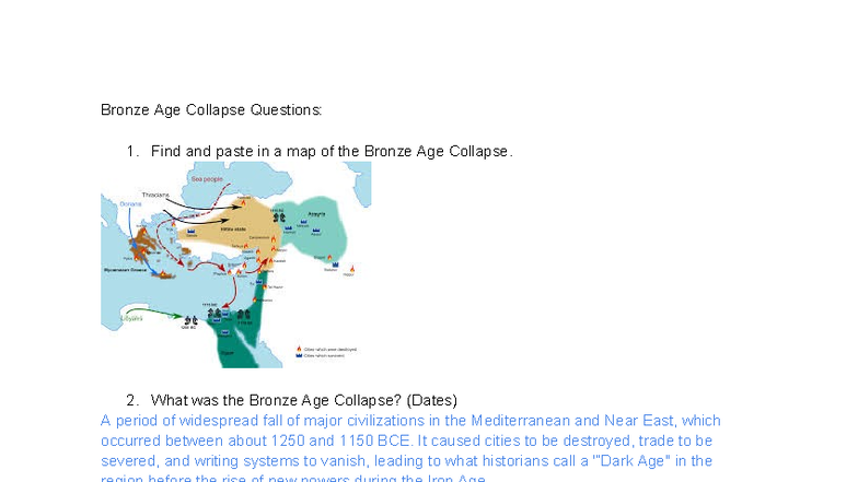 Bronze Age Collapse Overview: Causes, Effects & Key Events - Studocu