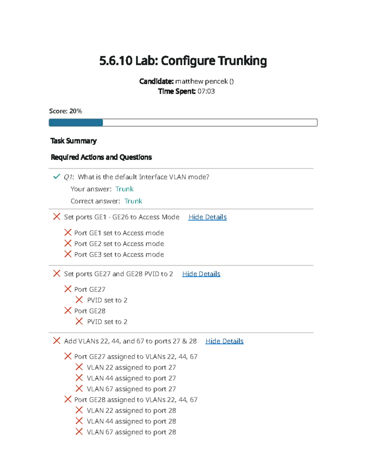 4.2.11 Lab Con - Labs for CompTIA - 4.2 Lab: Configure IP Addresses on Linux Candidate: matthew ...