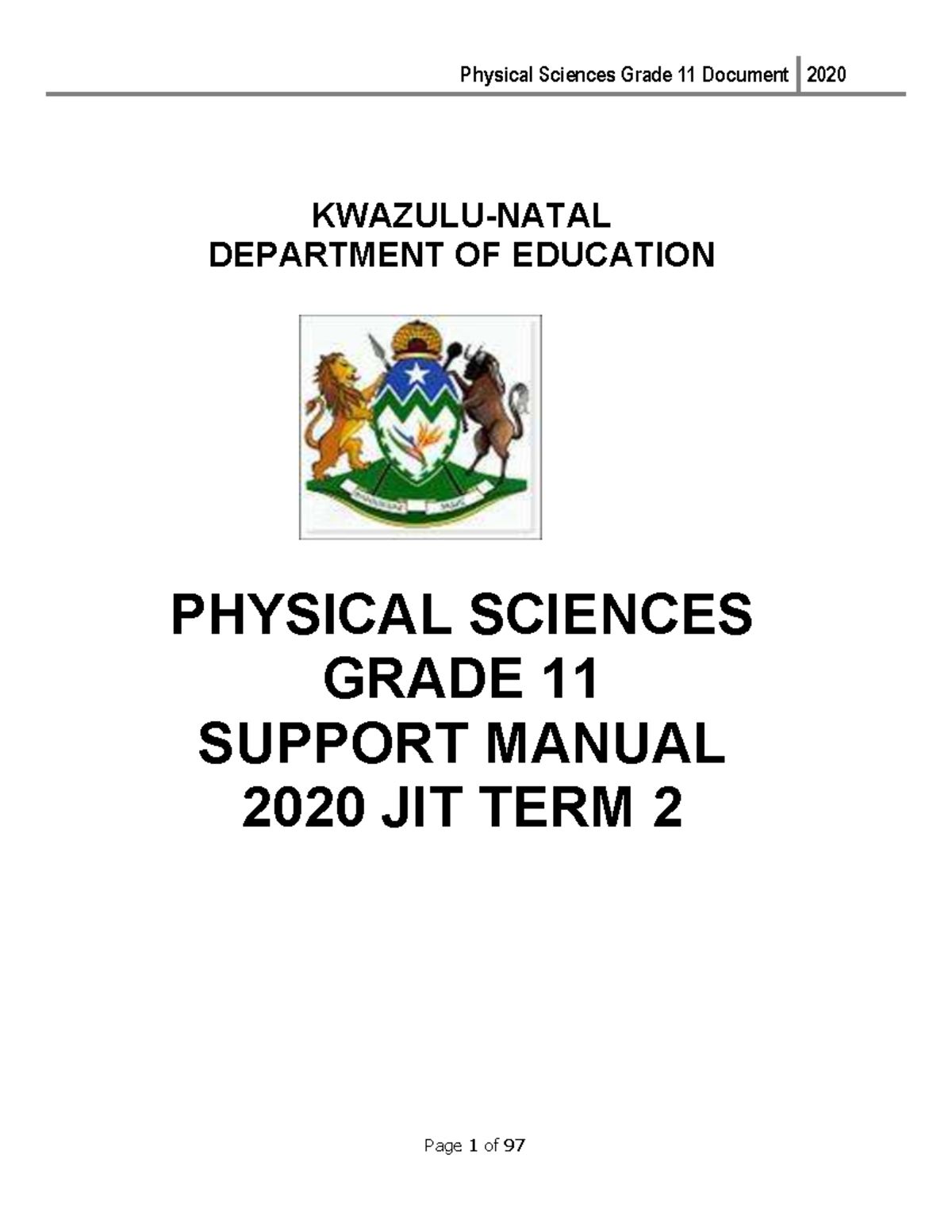 Physical Sciences Grade 11 Term 2 Support Manual 2020: Electricity ...