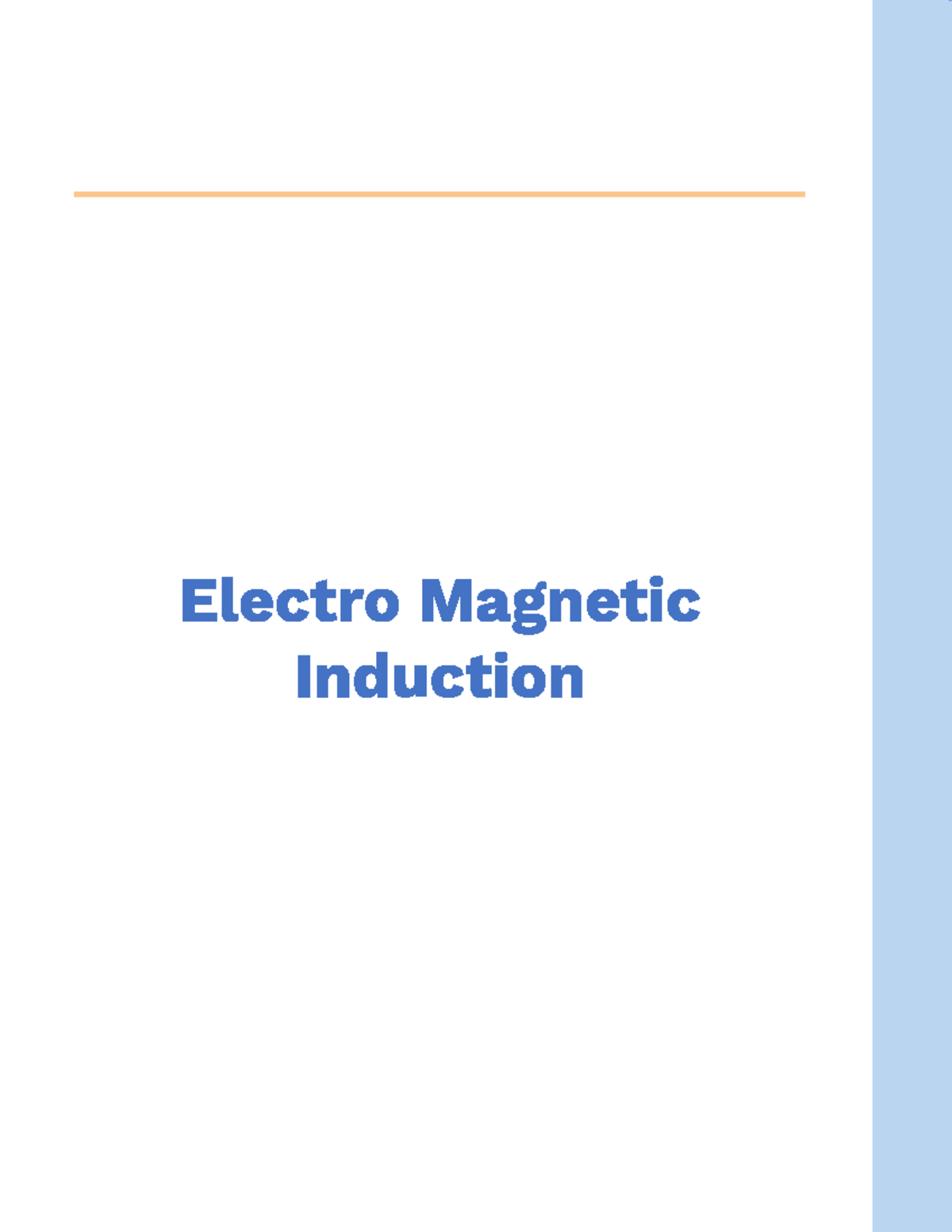 Class 12 - Electromagnetic Induction Notes and Formulas - Studocu