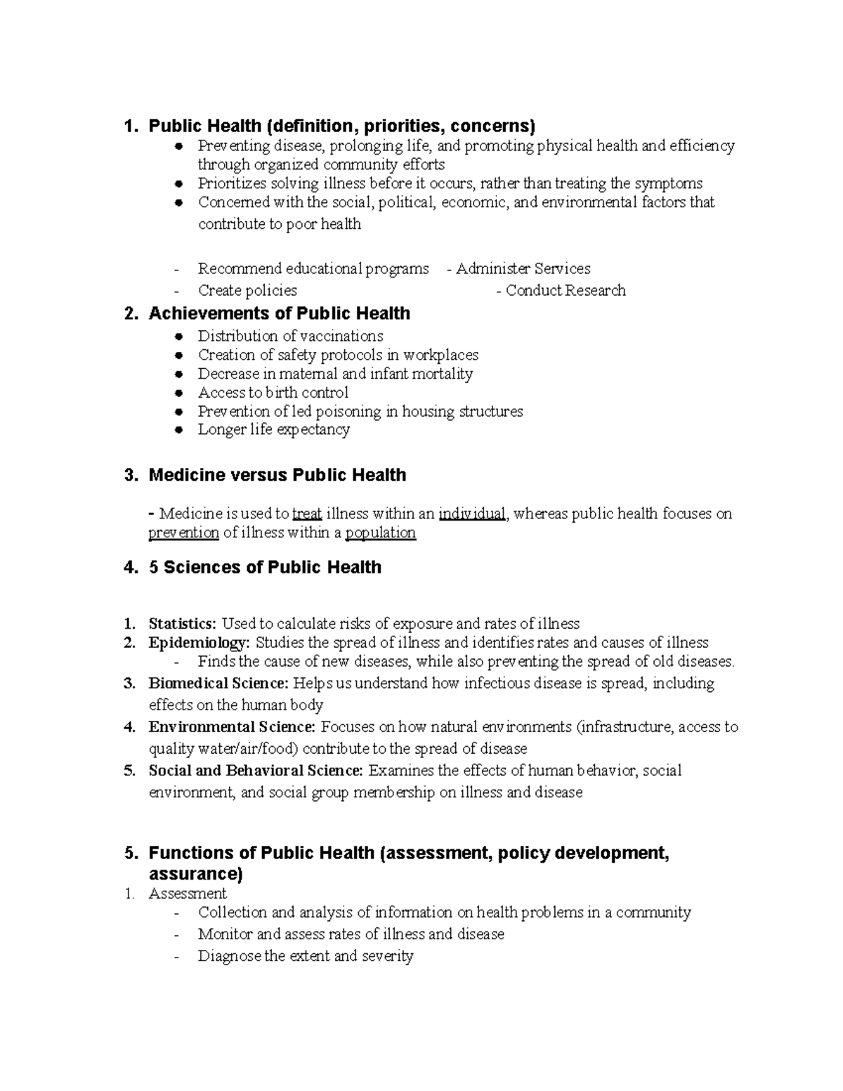 Public Health Study Guide: Key Concepts & Theories (PH 101) - Studocu