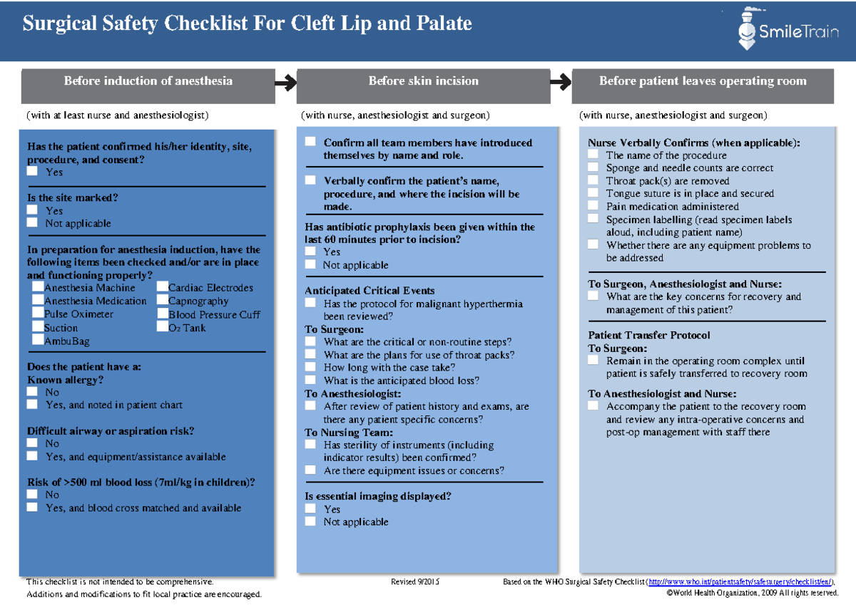 Anesthesia Safety Checklist Safety Anesthesia Work Station