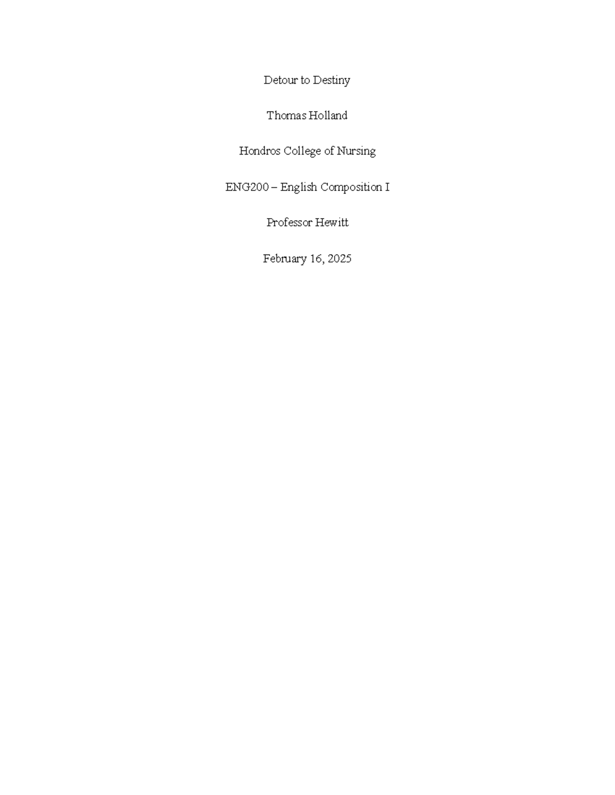 ENG200 Narrative Essay: Overcoming Obstacles on My Path to Nursing ...