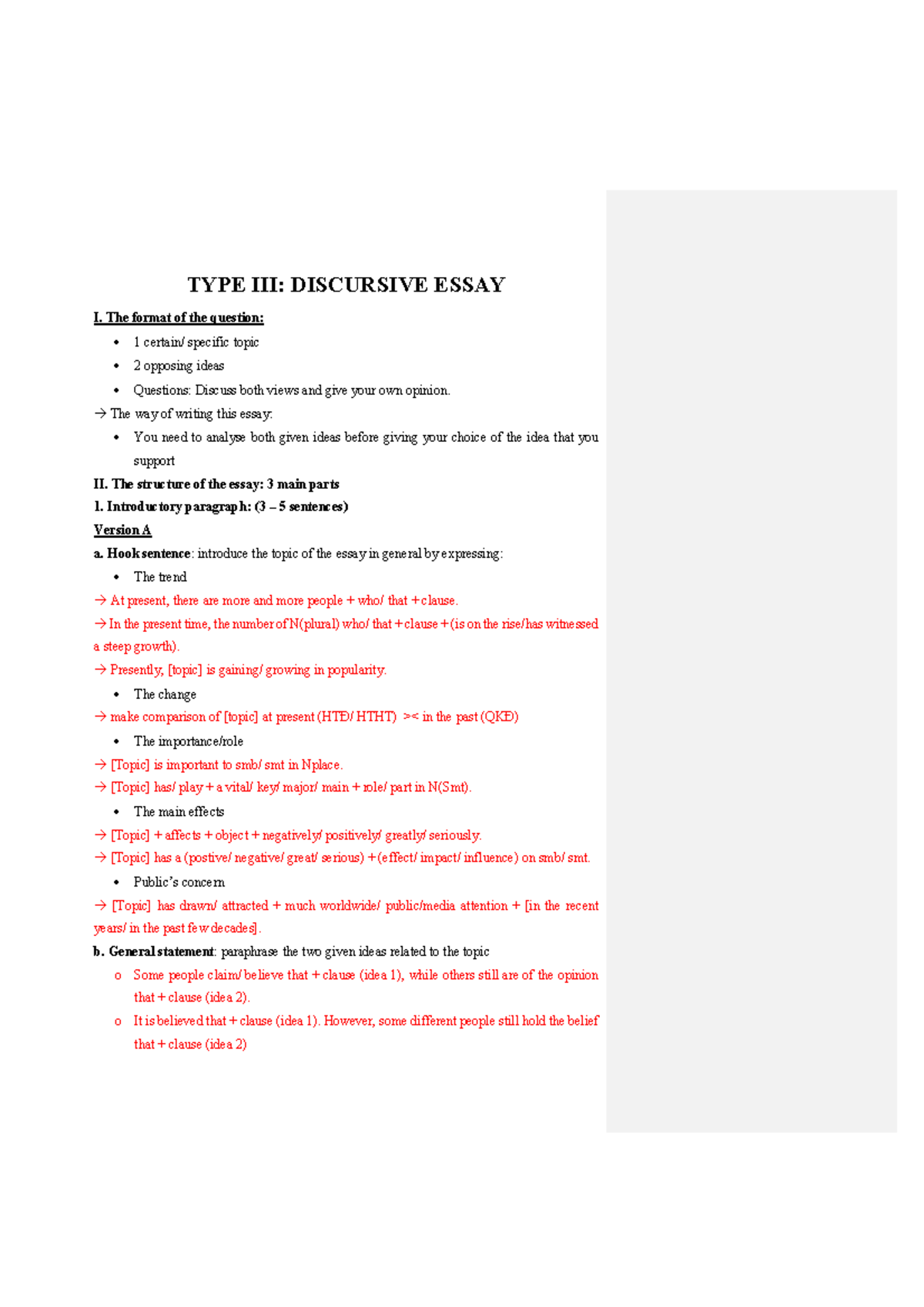 Discursive Essay Guidelines - FGHJK - Studocu