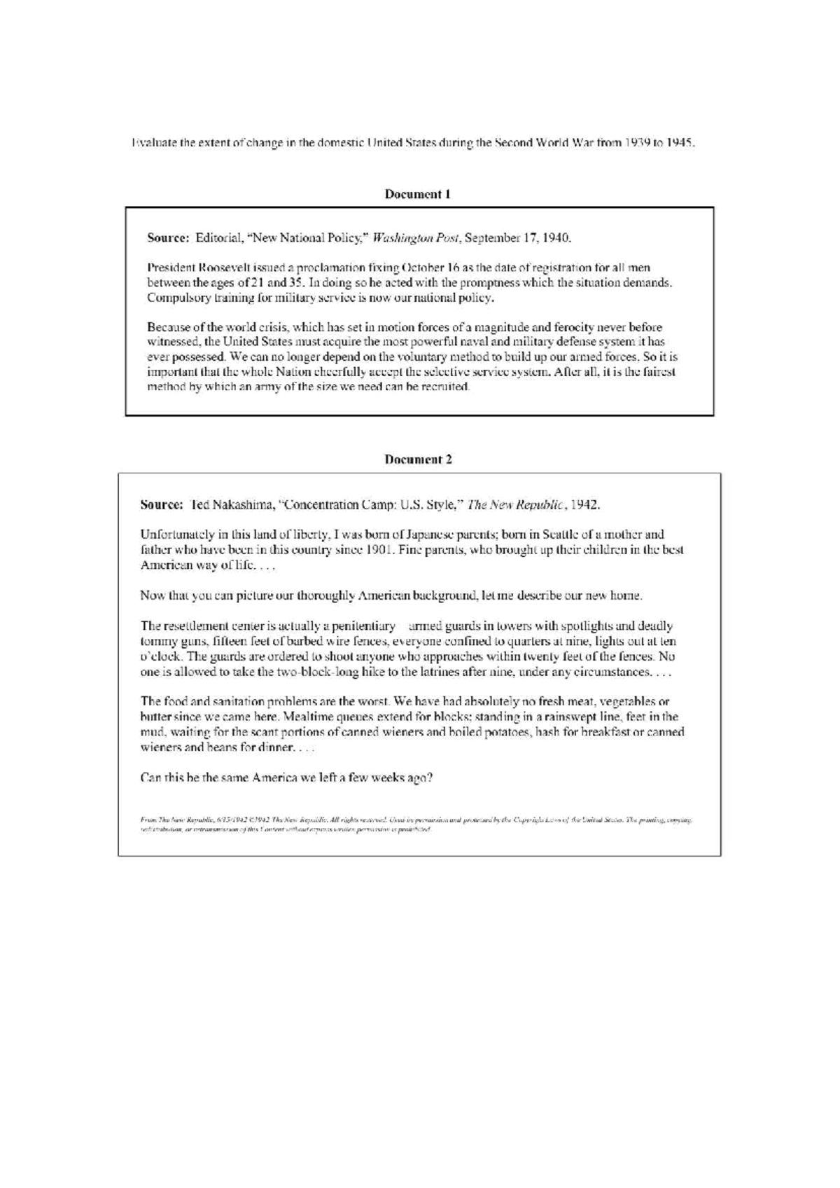 DBQ1 - Analyzing Domestic Changes in the U.S. During WWII (1939-1945 ...