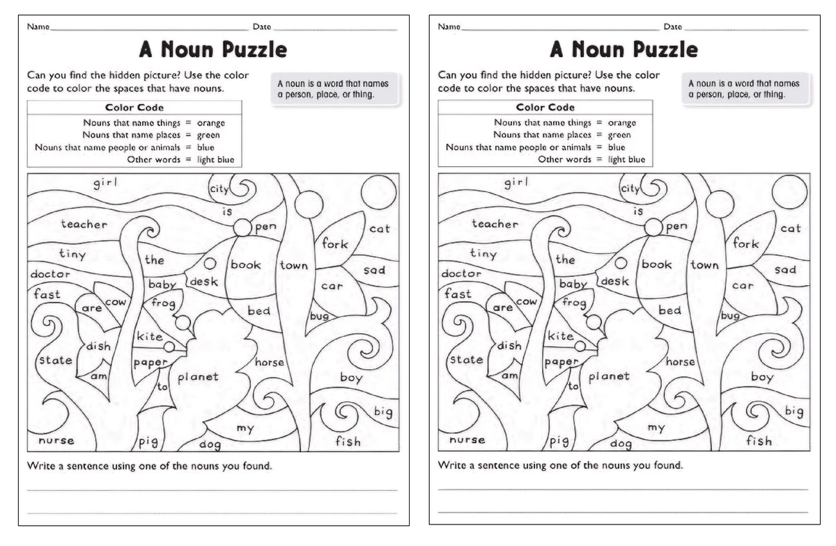 (RC) PETA- Nouns - Name Date Name Date A Noun Puzzle A Noun Puzzle Can ...