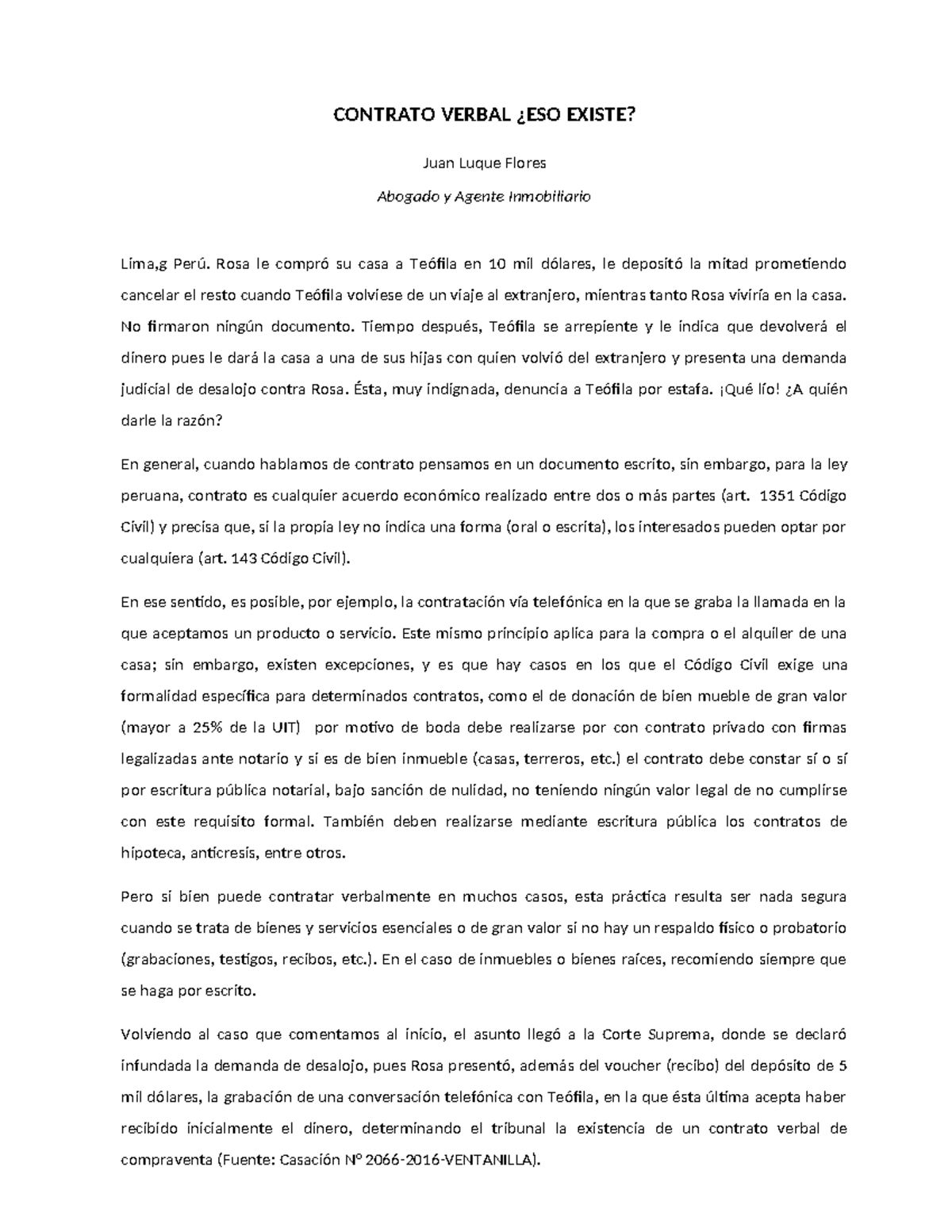 Juan luque contrato verbal - CONTRATO VERBAL ¿ESO EXISTE? Juan Luque ...