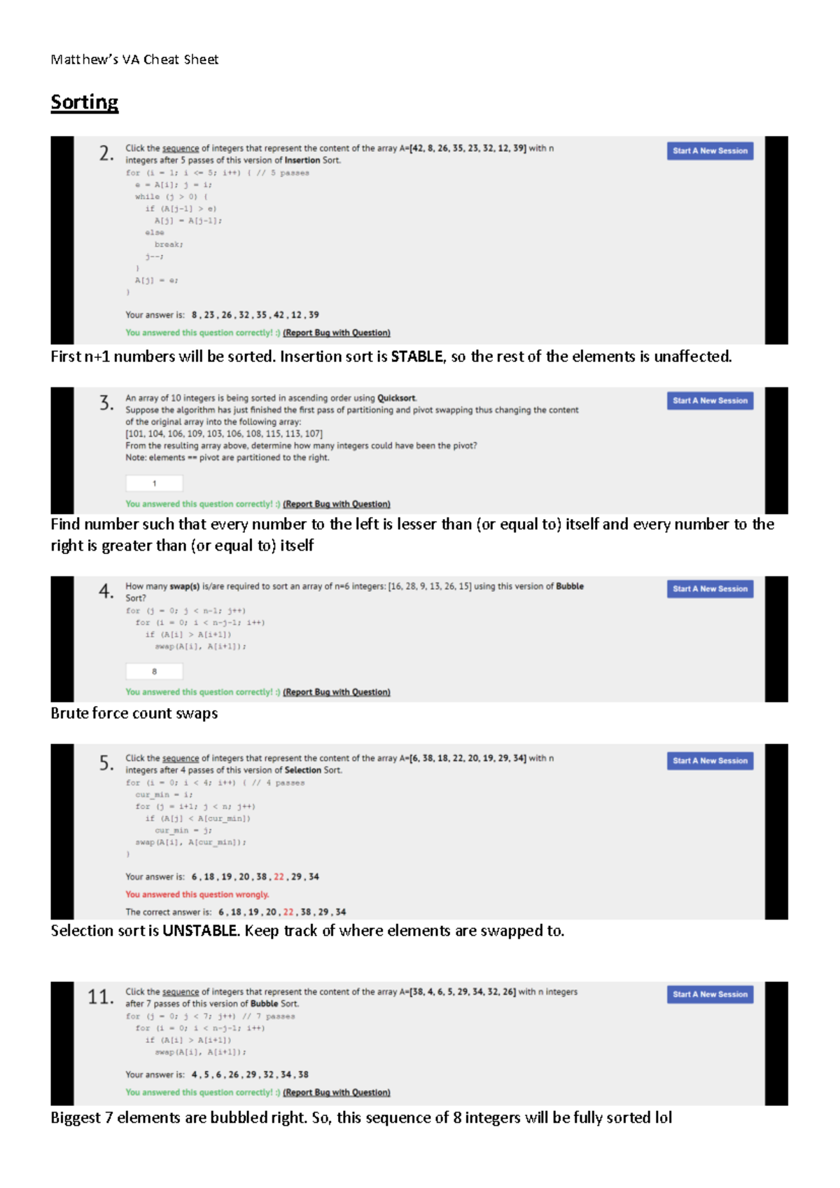 CS101: Visual Algorithms Cheat Sheet - Key Concepts & Techniques - Studocu