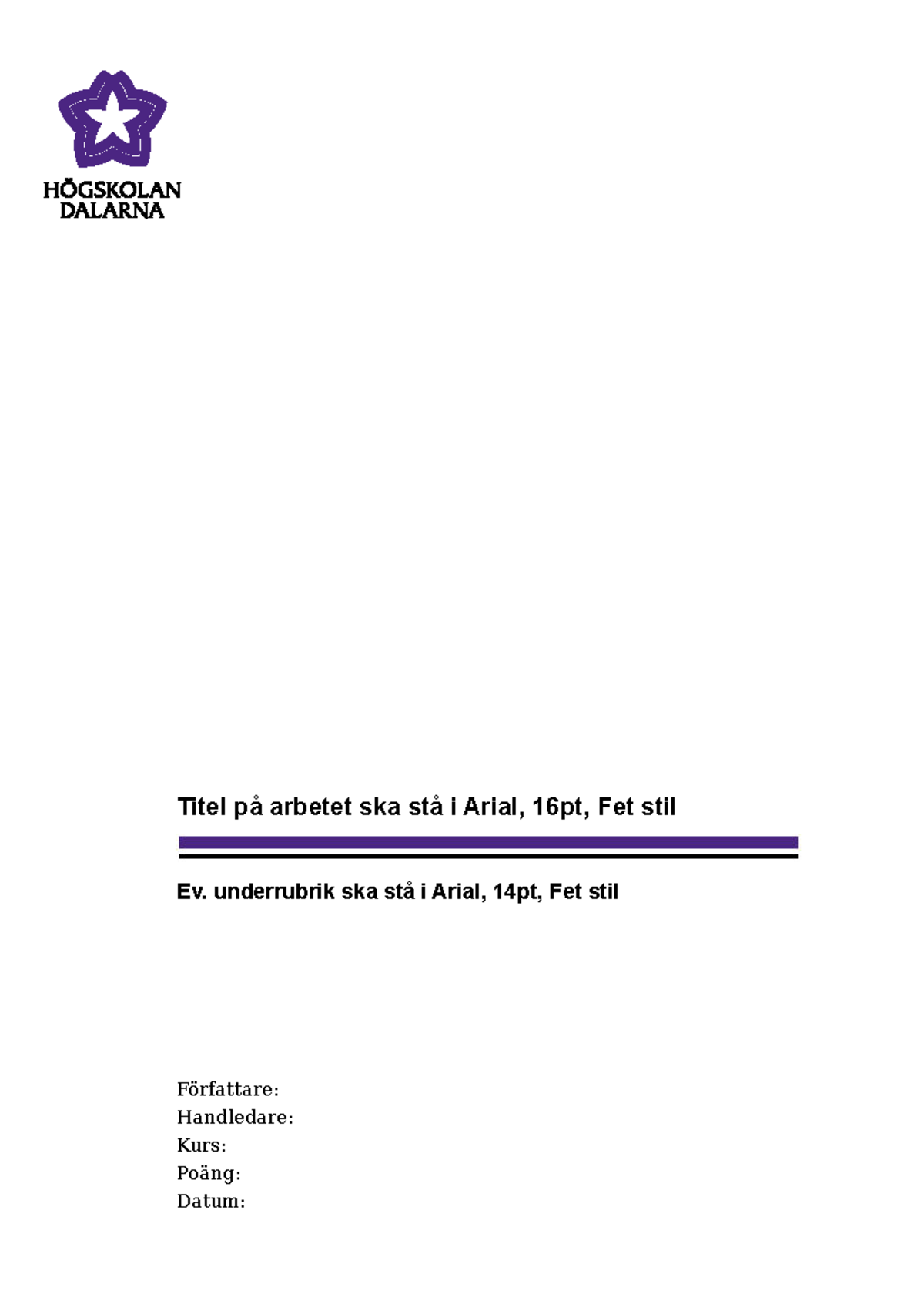 Formatmall för Uppsats i Sociologi II VT21 - Exempel och Instruktioner ...