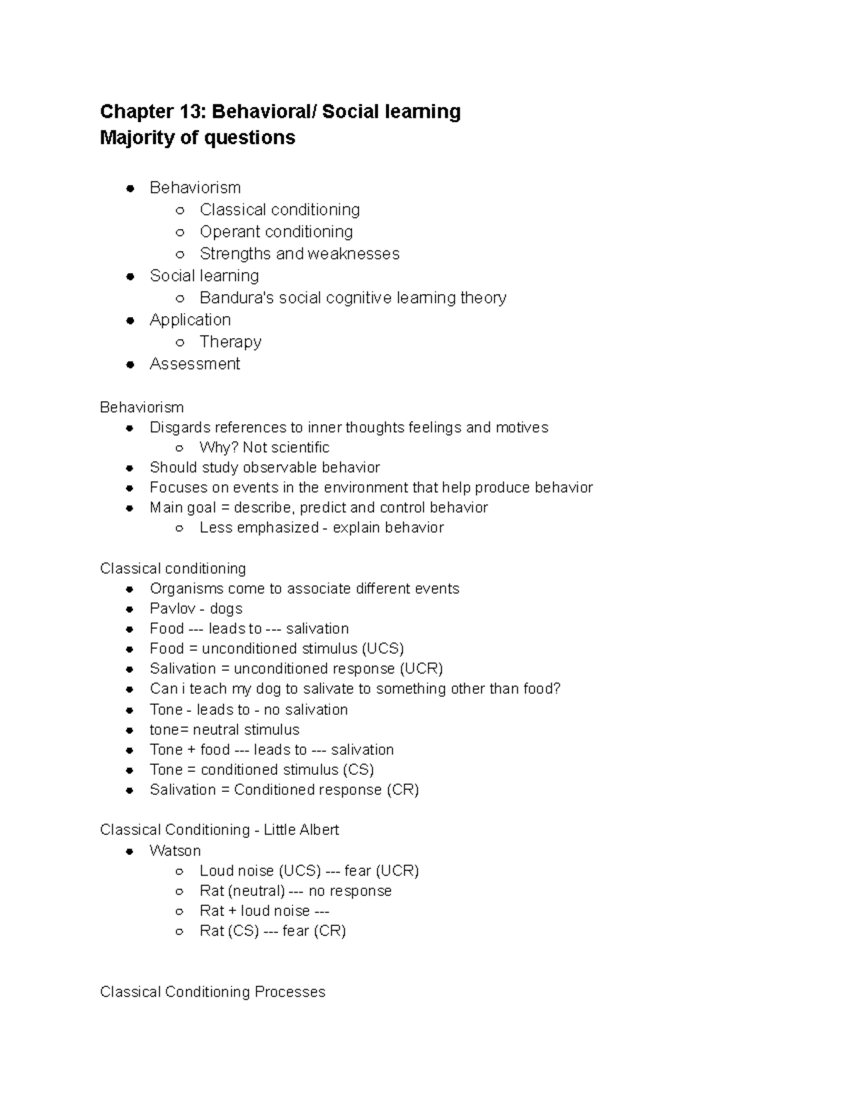 Psych 351 ch 13 - Lecture notes 13 - Chapter 13: Behavioral/ Social ...