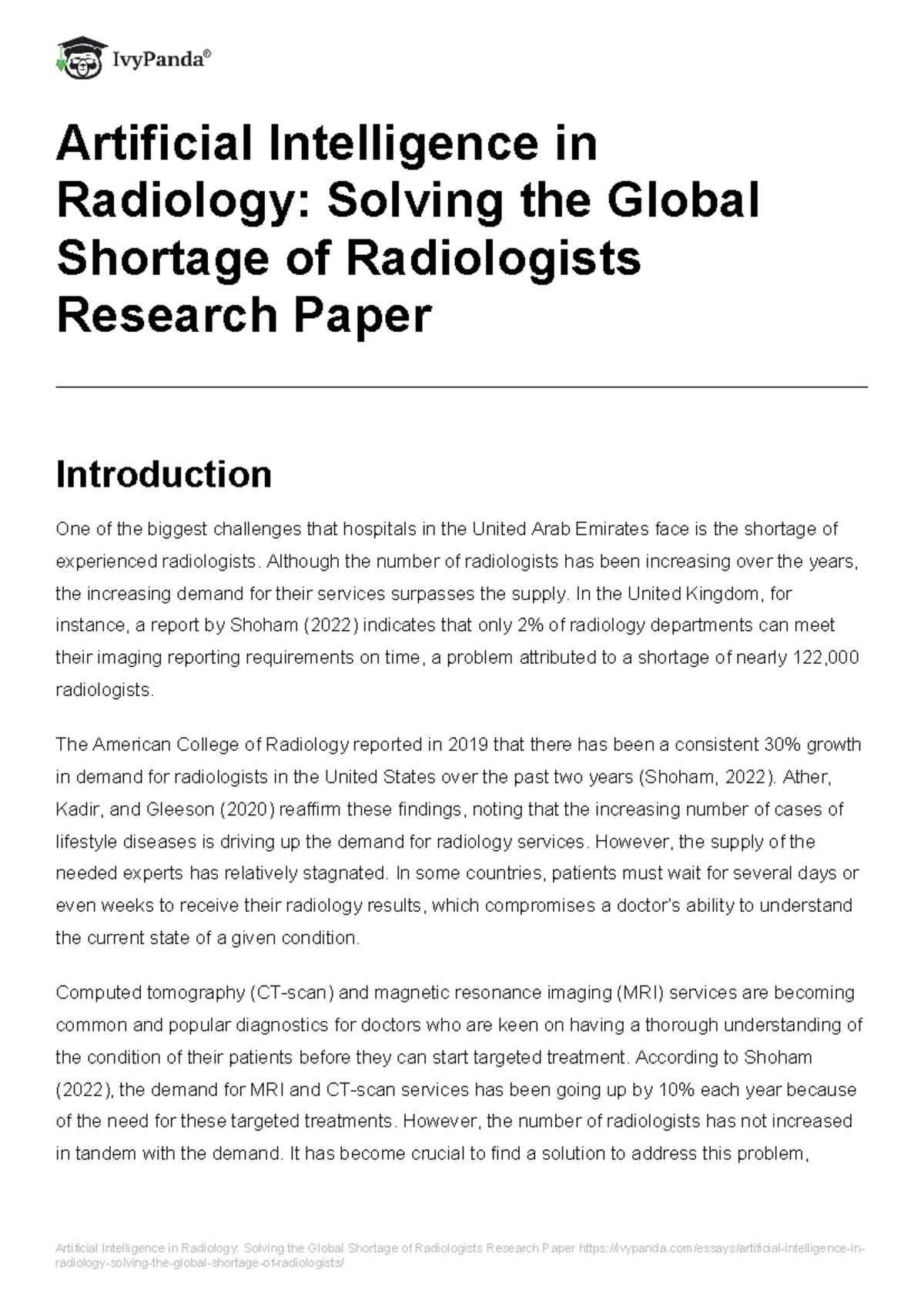 AI in Radiology: Addressing the Global Radiologist Shortage Research ...