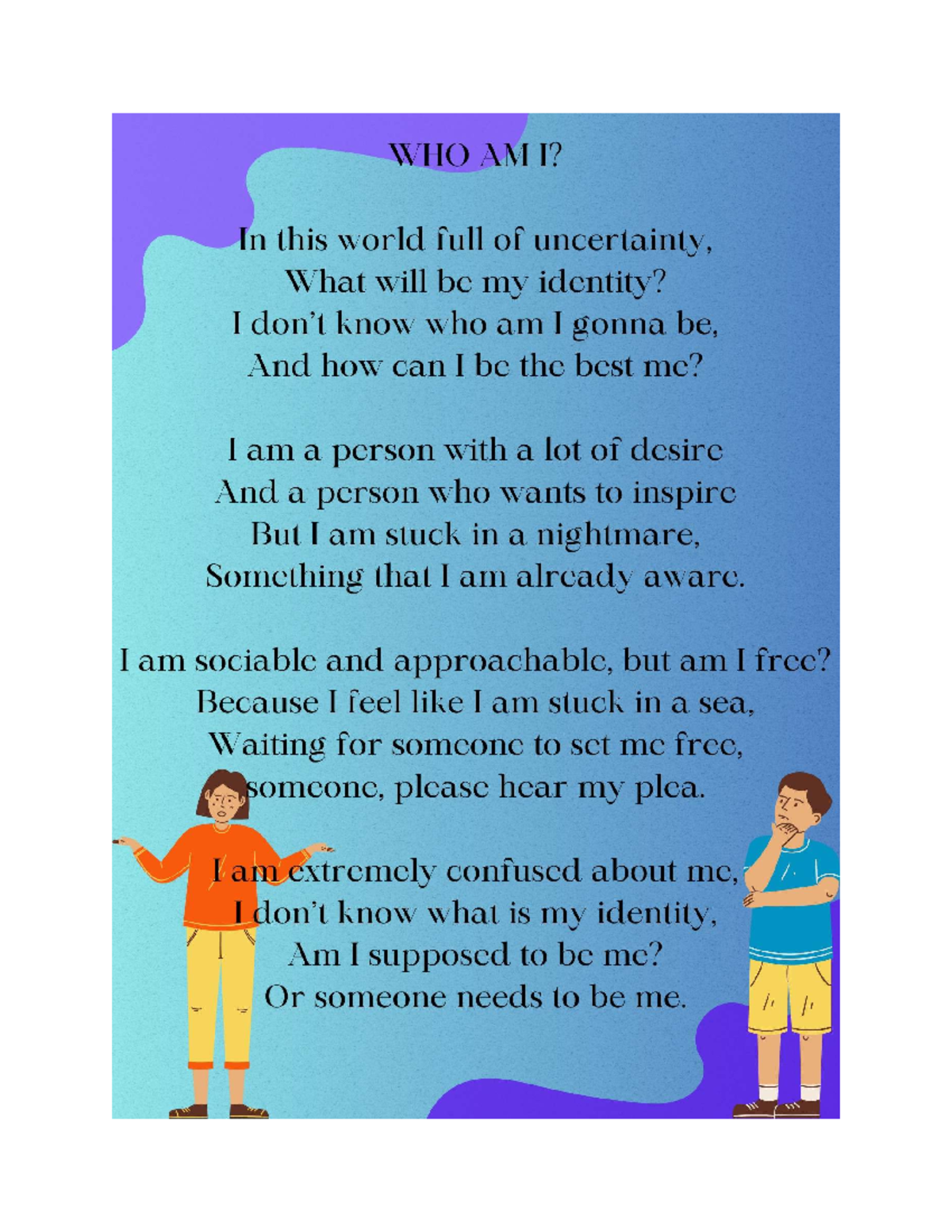 Exploring Identity: A Poem on Self-Discovery - Studocu