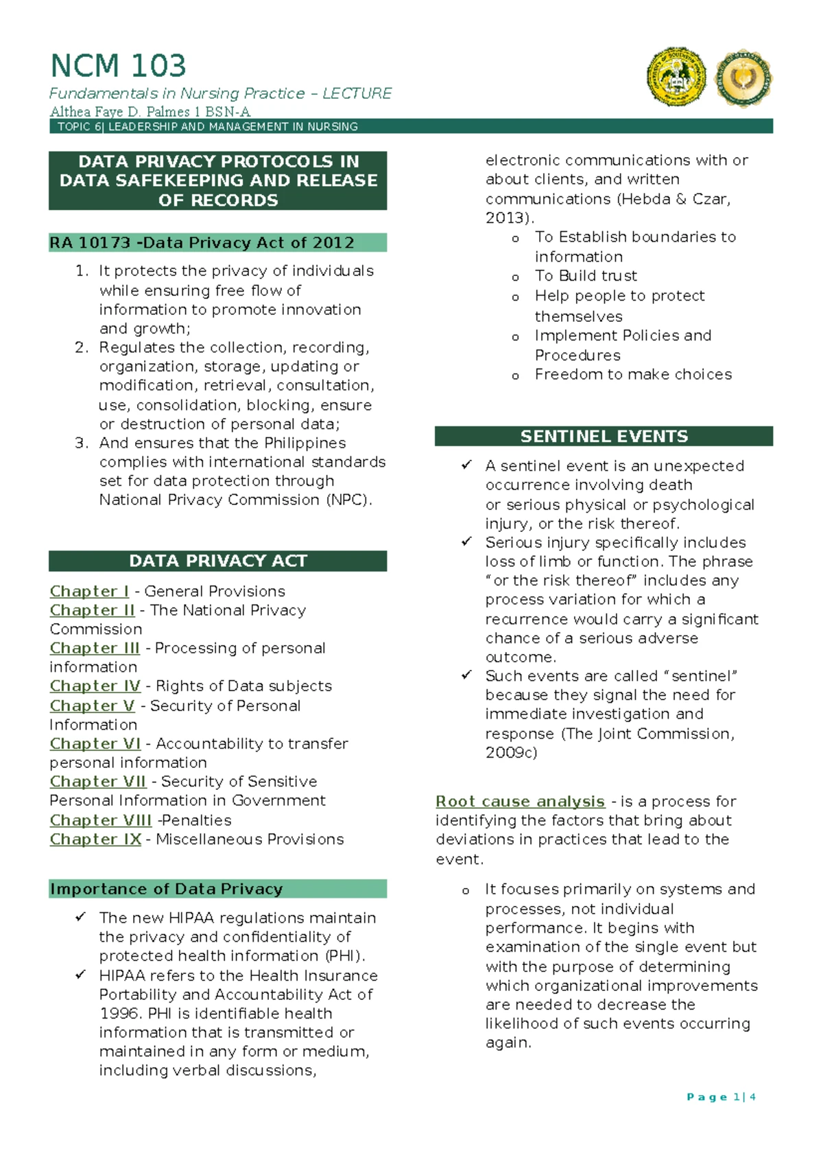 NCP Case Study - Nursing Care Plan for Patient with PCAP-MR - Studocu