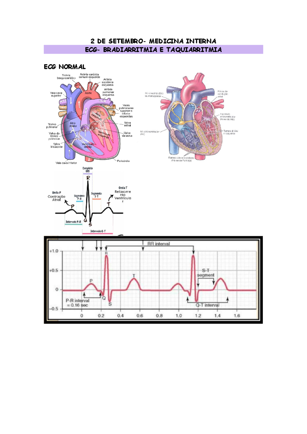 2 DE MEDICINA INTERNA - ECG: Bradiarritmia e Taquiarritmia - Studocu